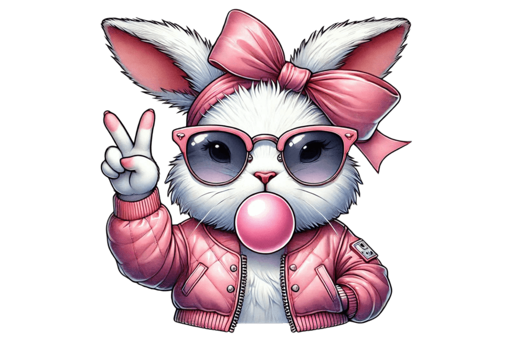 Bunny Blowing Bubble - Tree Life Designs